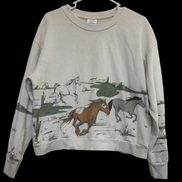 Isaac Morris | Tops | Isaac Morris Iml Women Horses Top Cream Western ...
